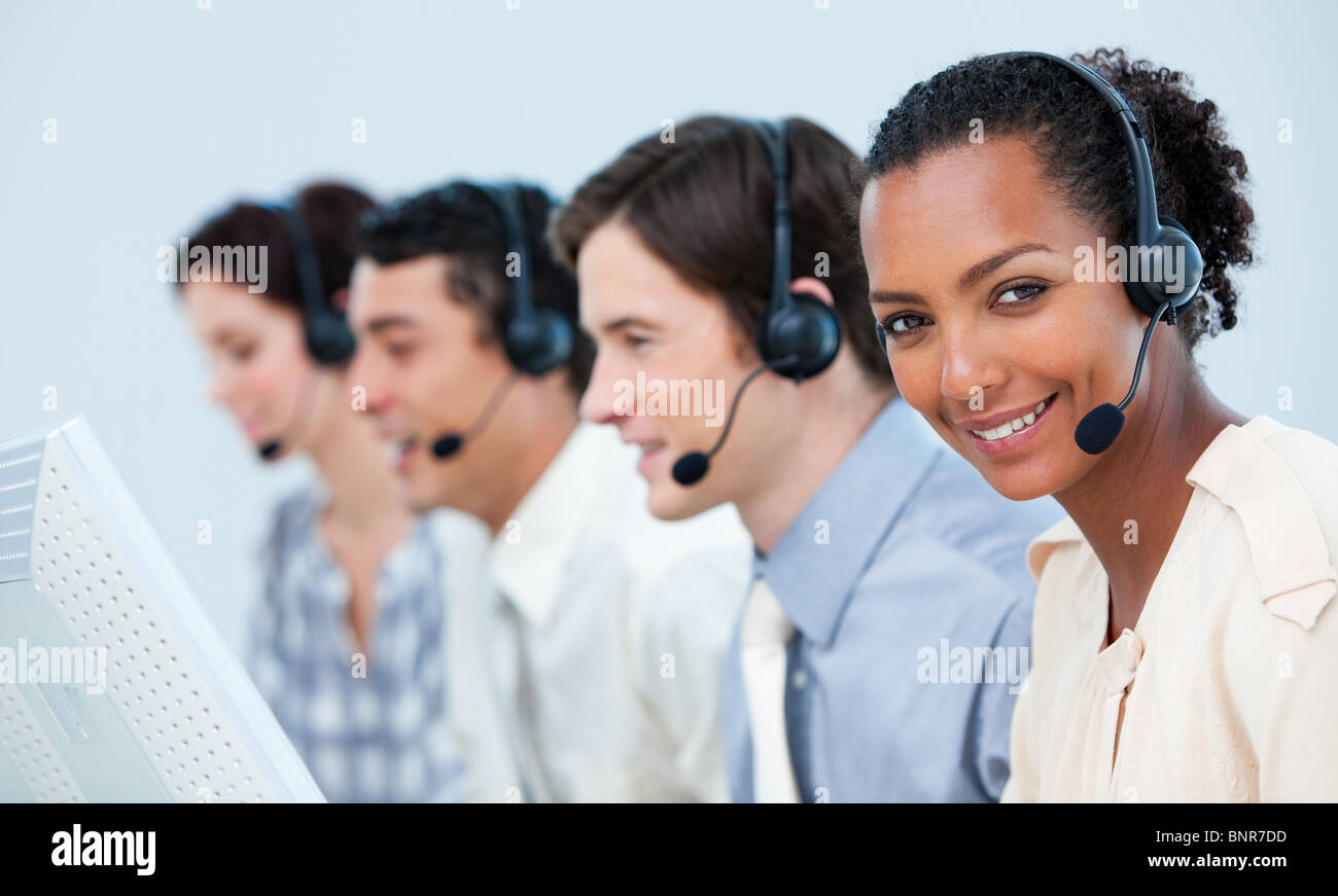 Black man face headset hi-res stock photography and images - Alamy
