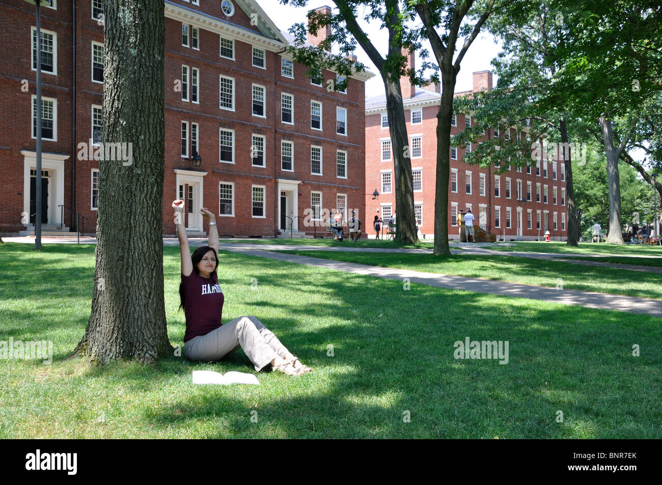 Female Harvard student, Harvard University campus, Boston, MA, USA ...
