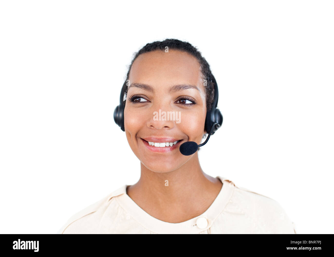 Assertive Customer service representative with headset on Stock Photo ...