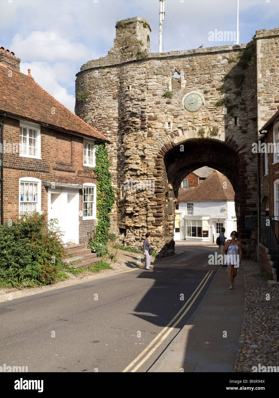 Landgate a fortified entrance into the town of Rye built 1322 Stock ...
