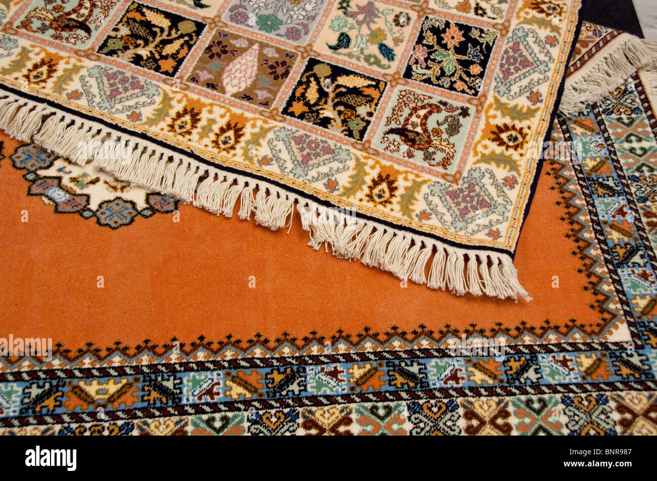 Morocco, Tetouan. Historic Medina bazaar. Traditional Moroccan carpet ...