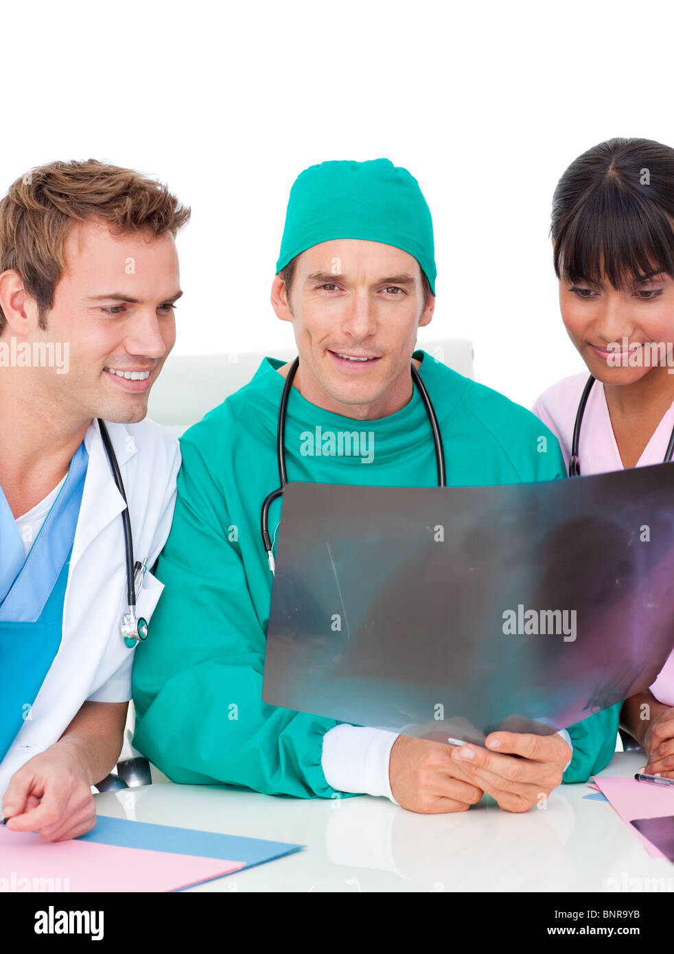 Beautiful doctor holding xray team hi-res stock photography and images ...