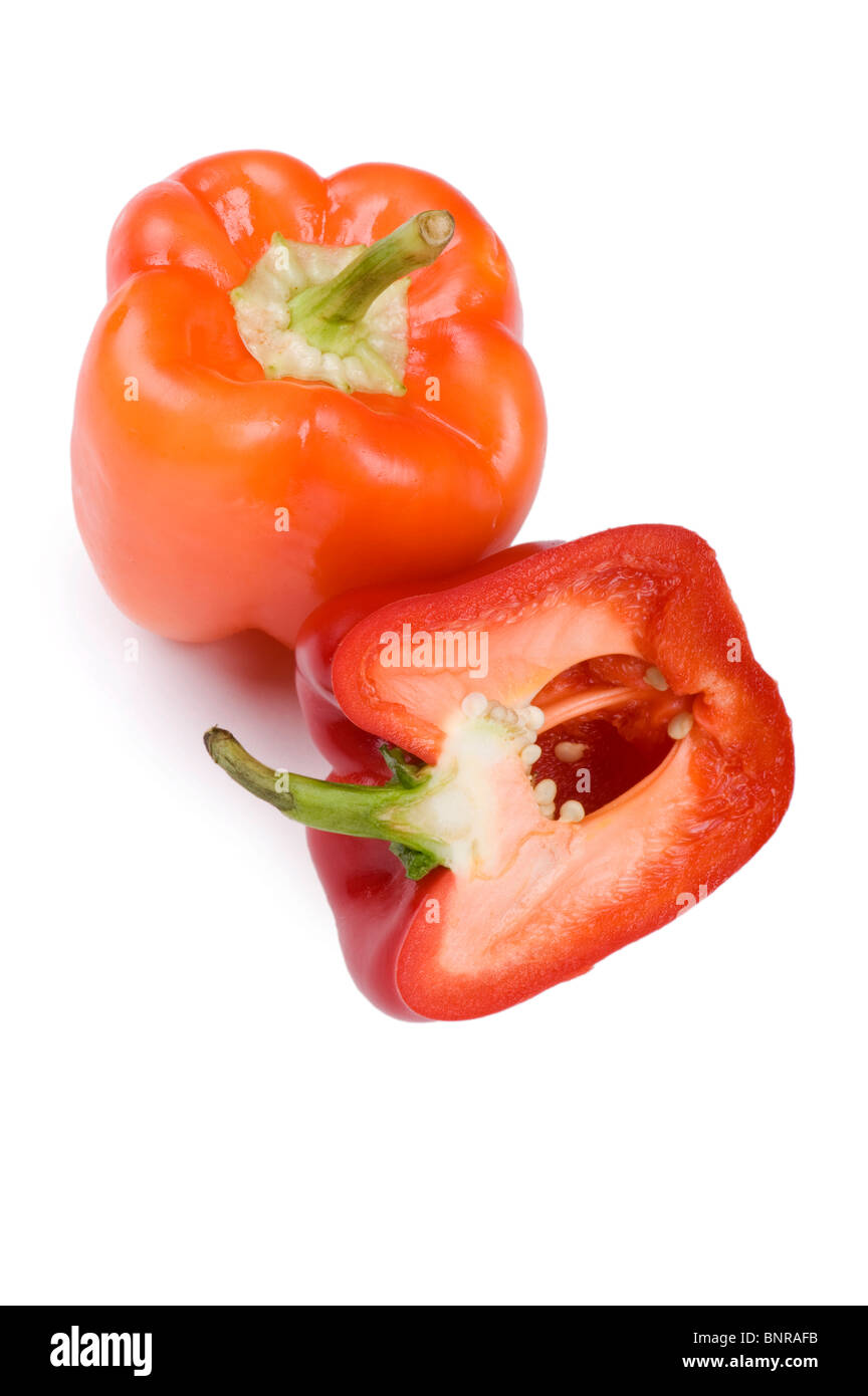 object on white - food Colored pepper close up Stock Photo - Alamy