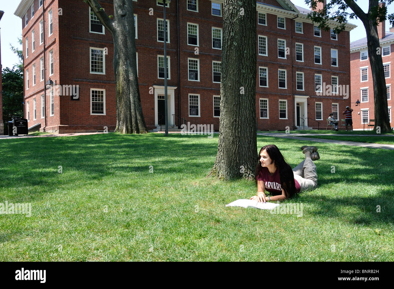Female Harvard student, Harvard University campus, Boston, MA, USA ...
