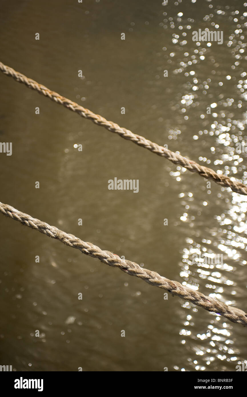 Rope stretched over water. Photo by Gordon Scammell Stock Photo - Alamy