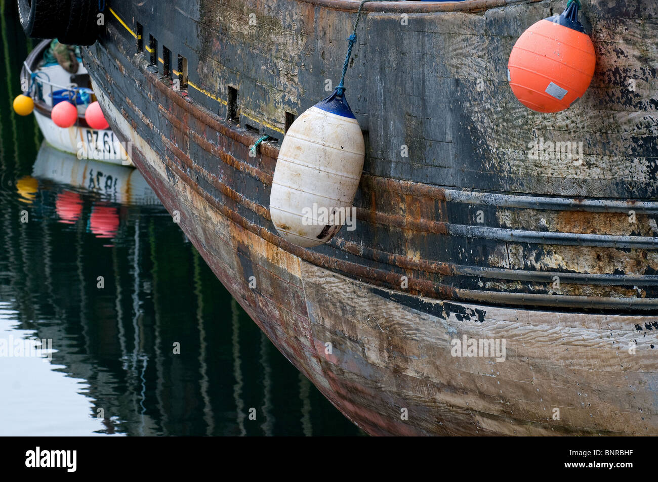 The hull of a fishing boat in Newlyn Harbour in Cornwall. Photo by ...