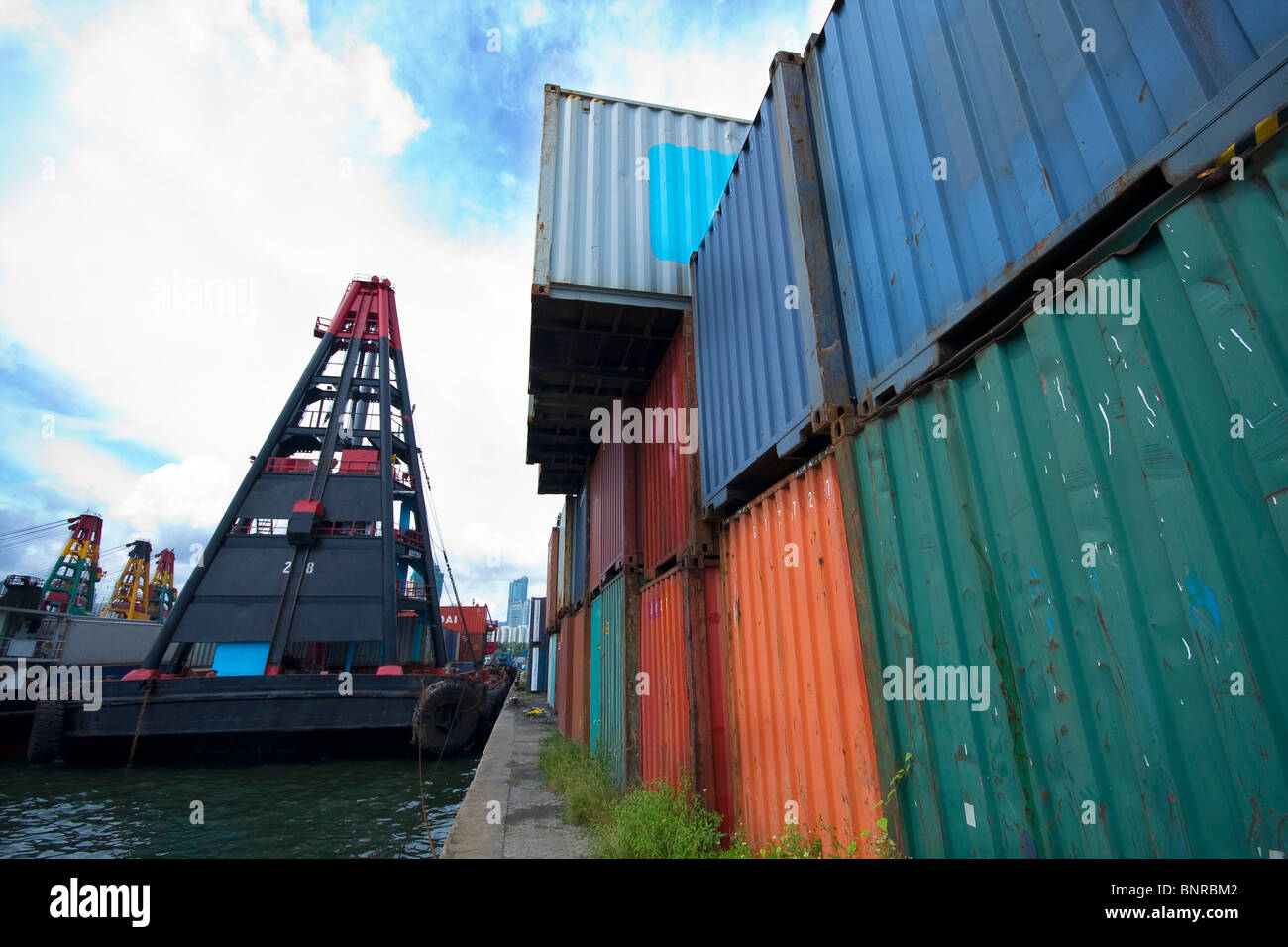 commercial container port Stock Photo - Alamy