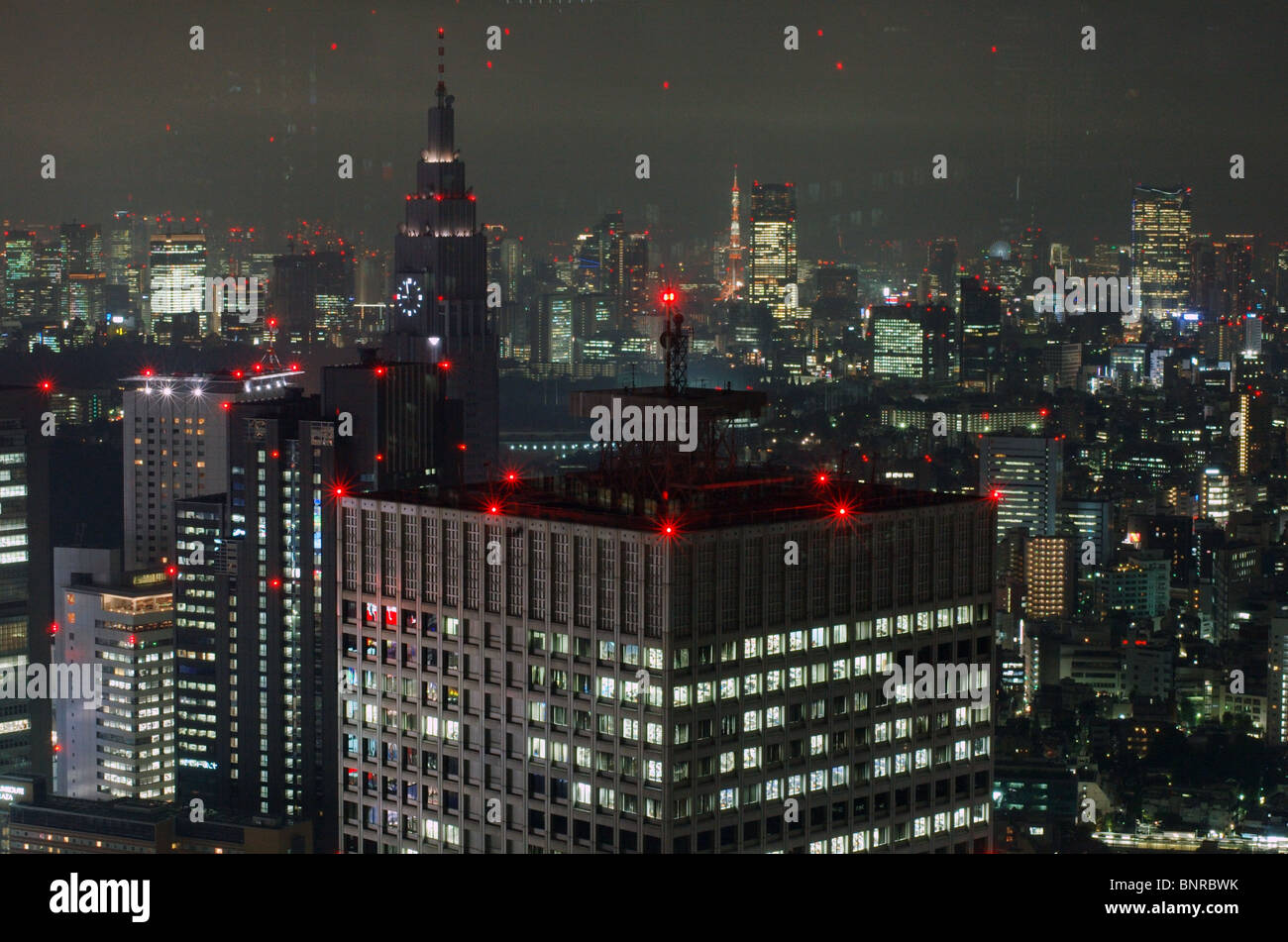 A night-time view of Tokyo, Japan, from the North Observatory of the ...