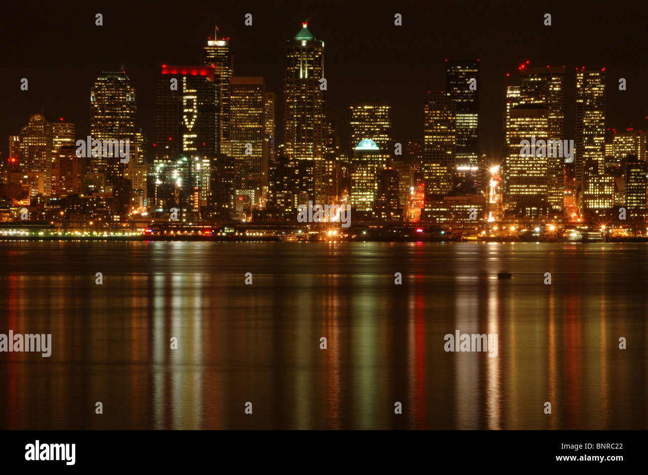 LOVE shines over the Seattle skyline courtesy of the Washington Mutual ...