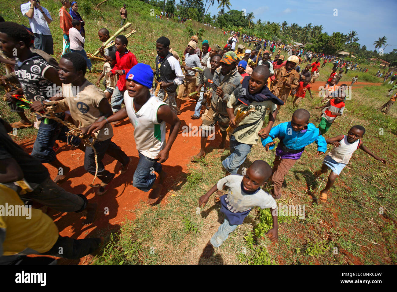 Mwaka Kogwa Celebration in Makunduchi, Zanzibar, Tanzania Stock Photo ...
