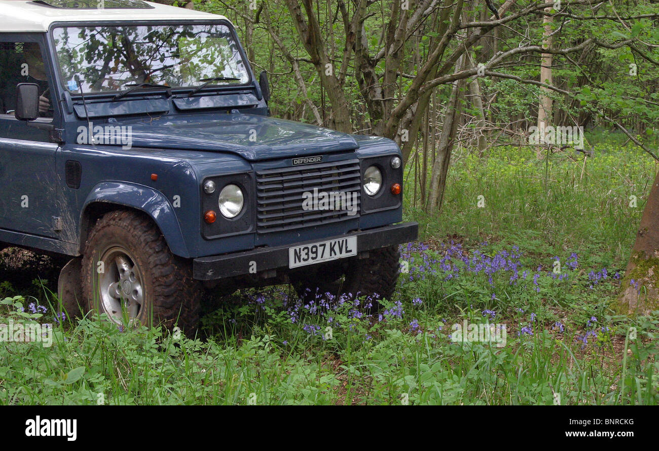 Land Rover 110 Defender driving off road Stock Photo - Alamy