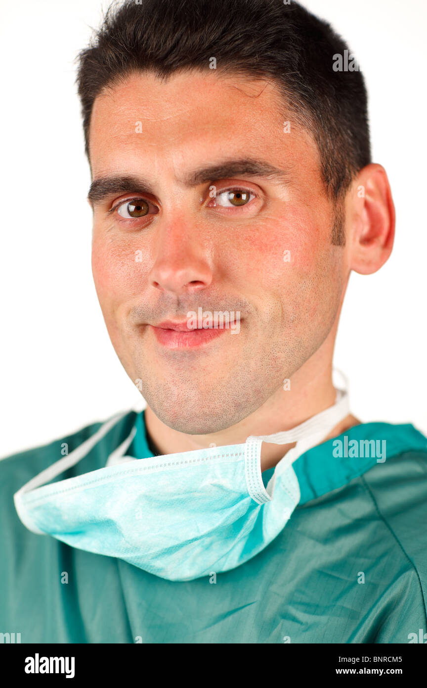Surgeon smiling after an operation Stock Photo - Alamy