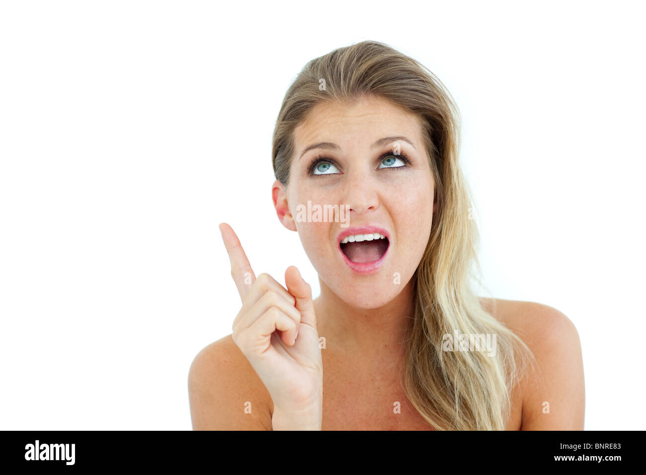 Charismatic woman pointing Stock Photo - Alamy