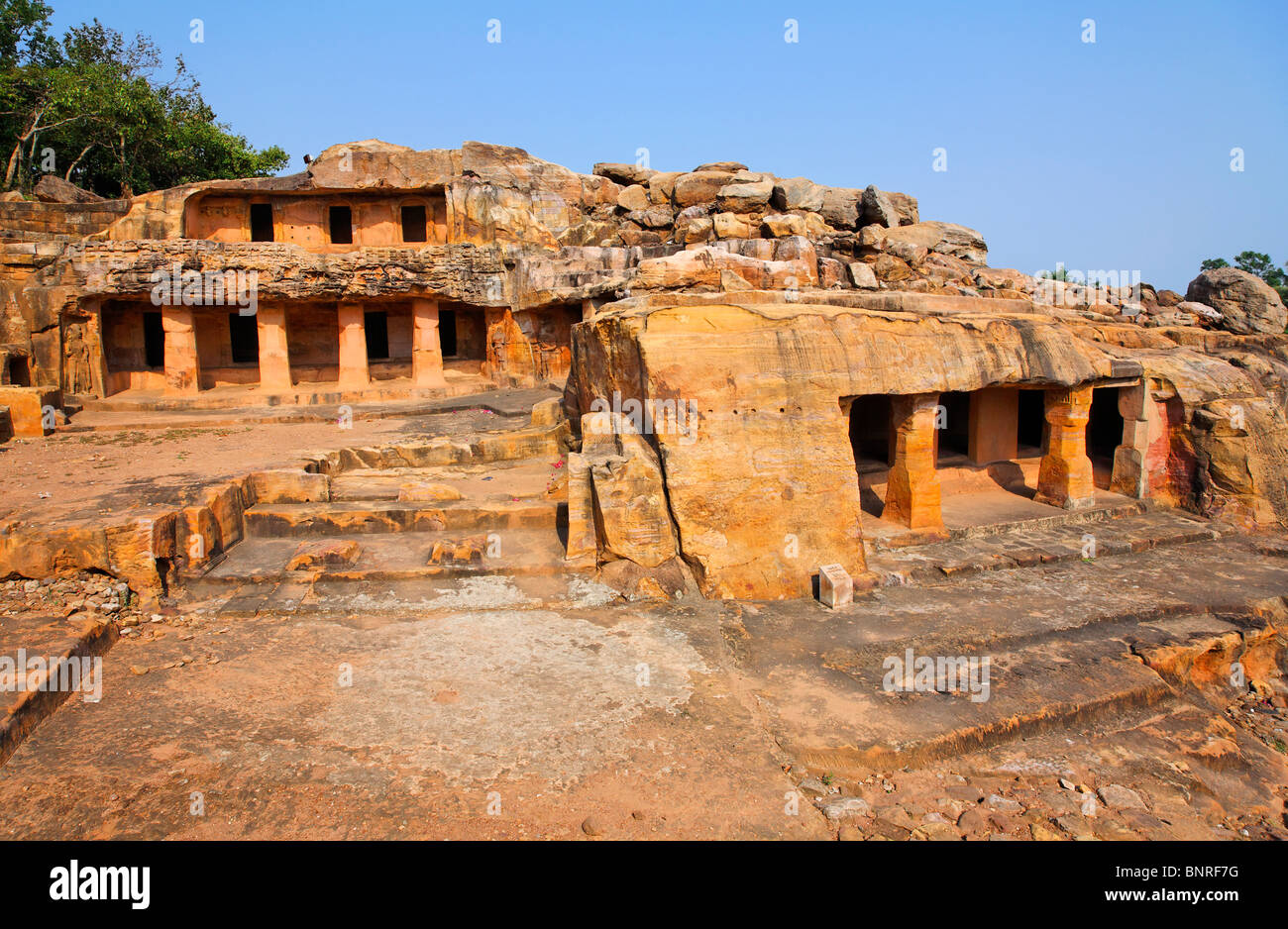 India - Orissa - Bhubaneswar - Udaigiri and Khandagiri Caves Stock ...