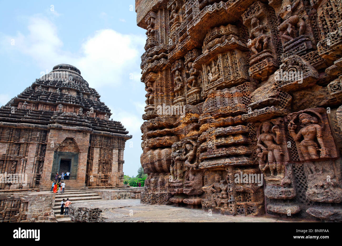 India - Orissa - Konark - sculptural detail at the Sun Temple Stock ...
