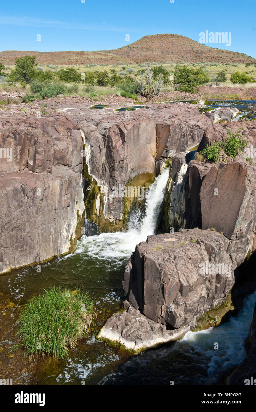 Canyon and waterfall in the Palmwag Concession Namibia Stock Photo - Alamy