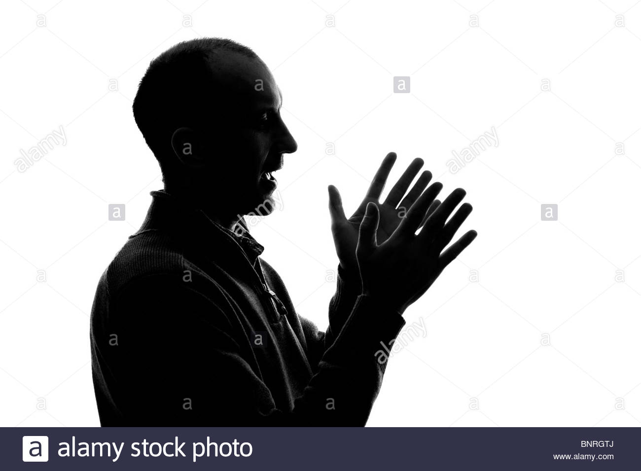 Silhouette Man Clapping High Resolution Stock Photography and Images ...