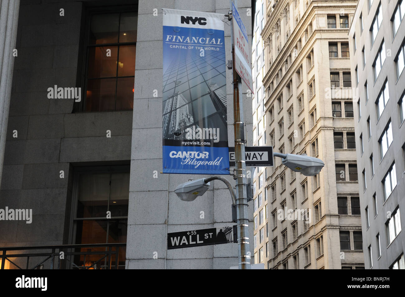 Wall Street signage in New York City's Financial District Stock Photo ...