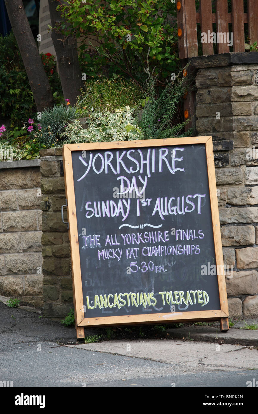sign advertising 'yorkshire day' Stock Photo - Alamy