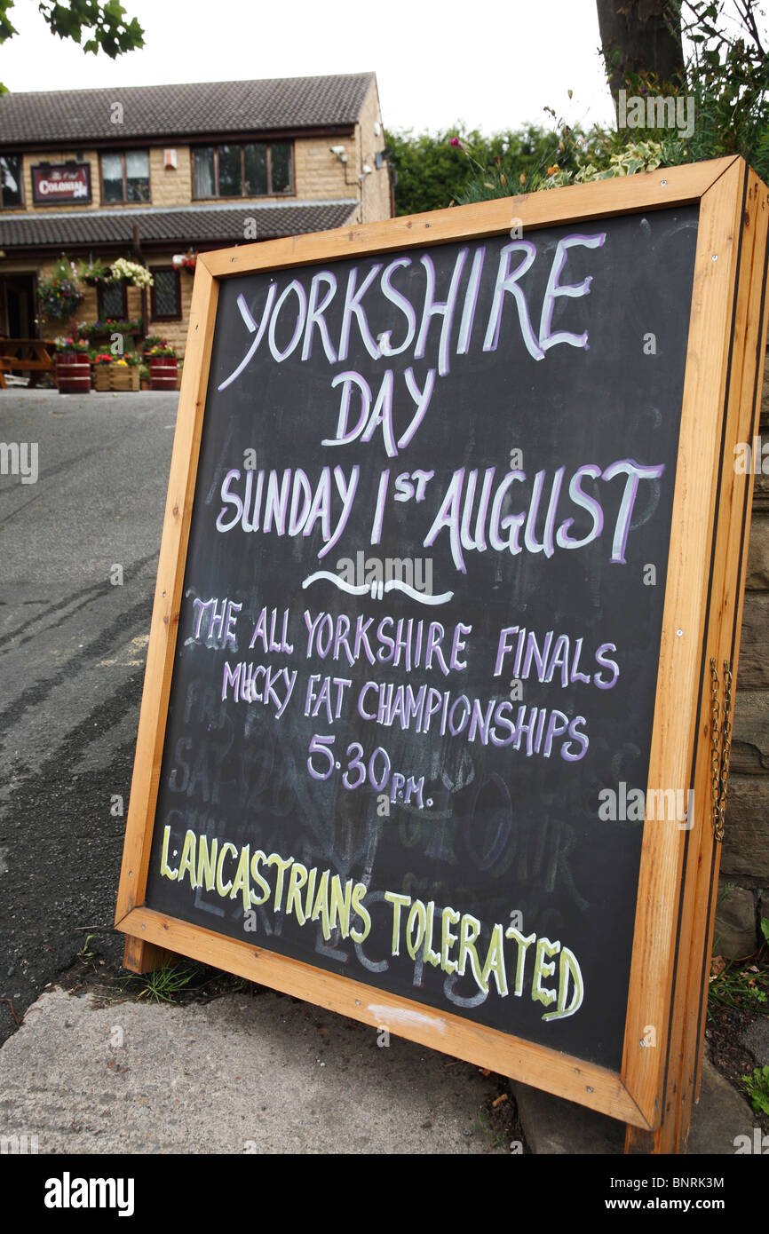sign advertising 'yorkshire day' Stock Photo - Alamy