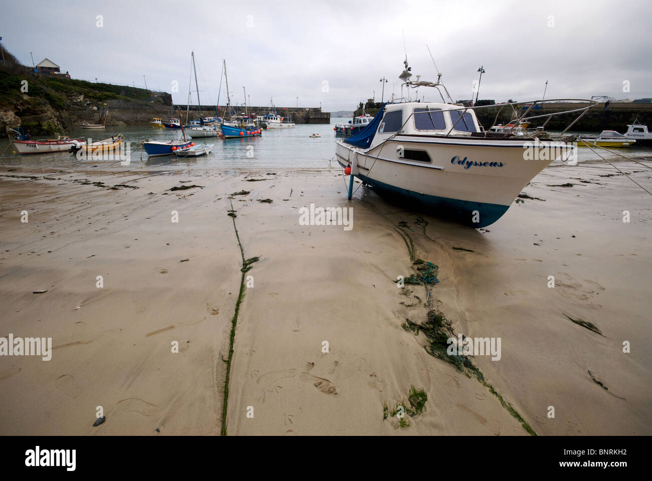 Newquay Cornwall UK Harbour Harbor Beach Quay Stock Photo - Alamy
