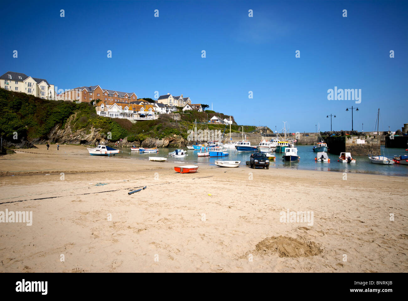 Newquay Cornwall UK Harbour Harbor Beach Quay Stock Photo - Alamy
