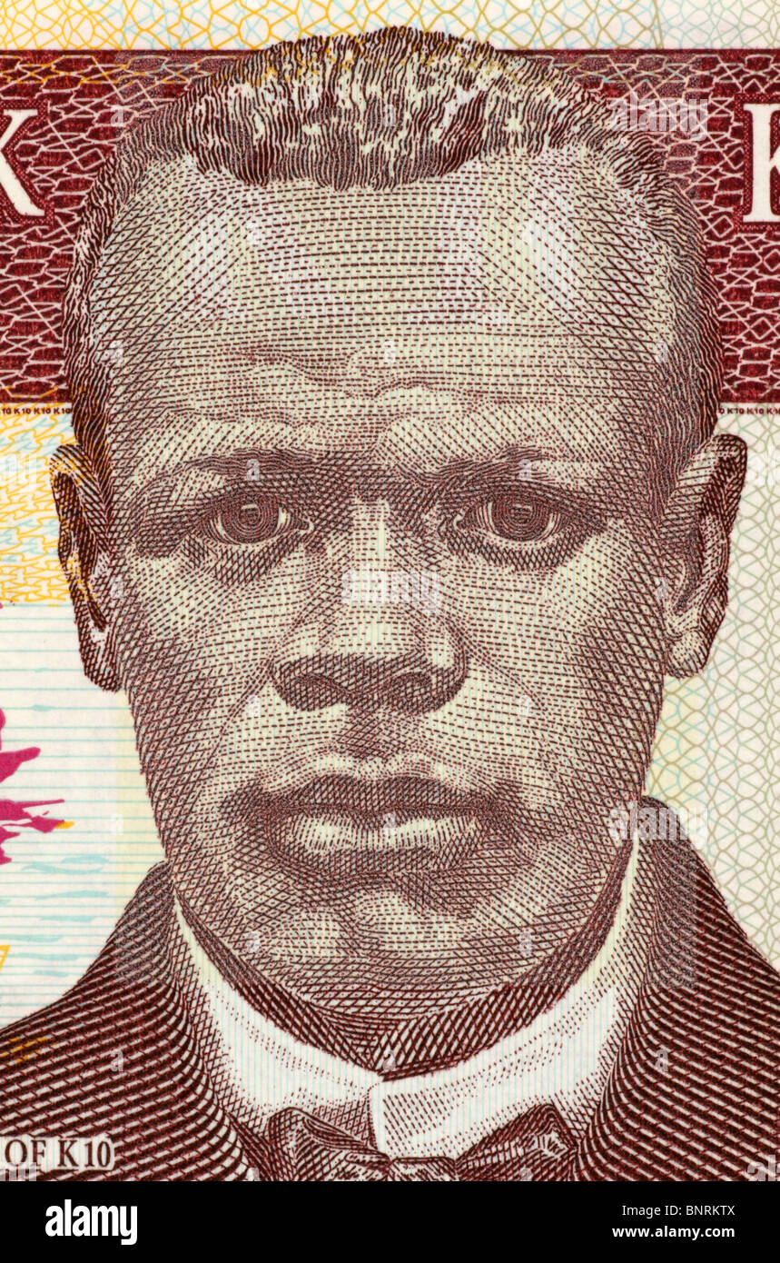 John Chilembwe (1871-1915) on 10 Kwacha 2004 Banknote from Malawi Stock ...