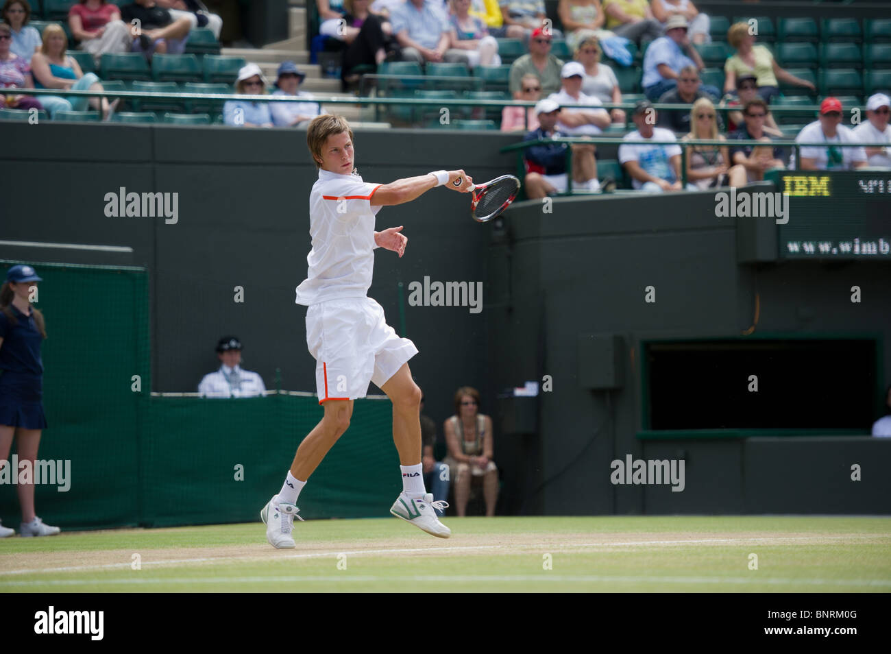 July 04 2010. Marton Fucsovics HUN (13) beats Benjamin Mitchell AUS ...