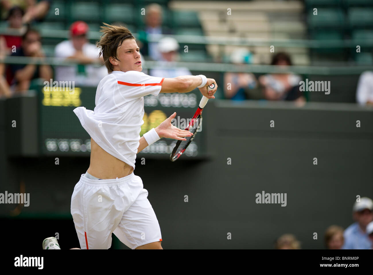 July 04 2010. Marton Fucsovics HUN (13) beats Benjamin Mitchell AUS ...