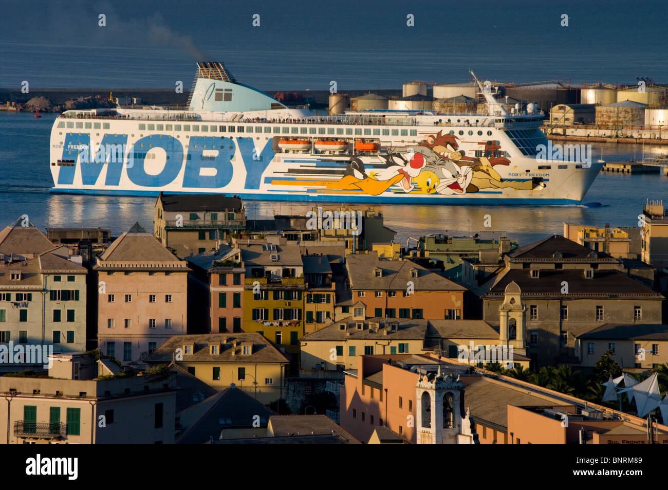 Europe, Italy, Liguria, Genoa port docks daytime Stock Photo - Alamy