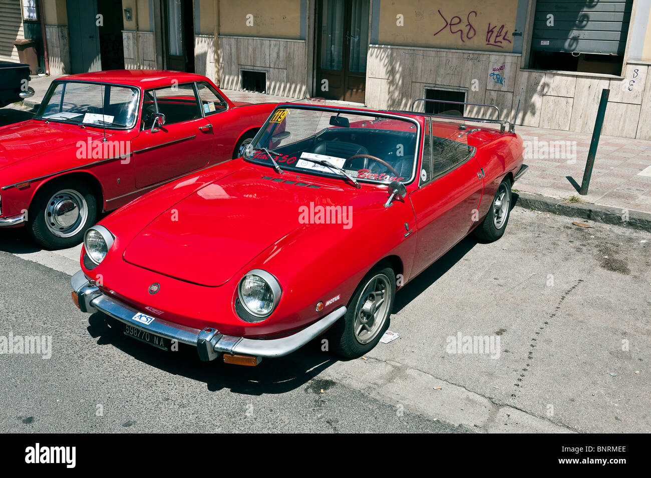 Red Fiat 124 Coupè Sport Spider, 1966-87 Stock Photo - Alamy