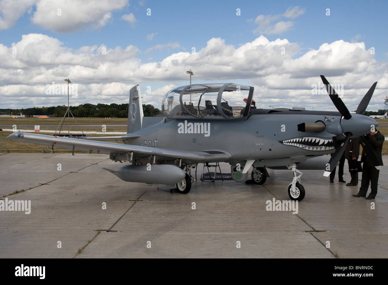 Raytheon T6 Texan 2 training aircraft at Farnborough International Air ...