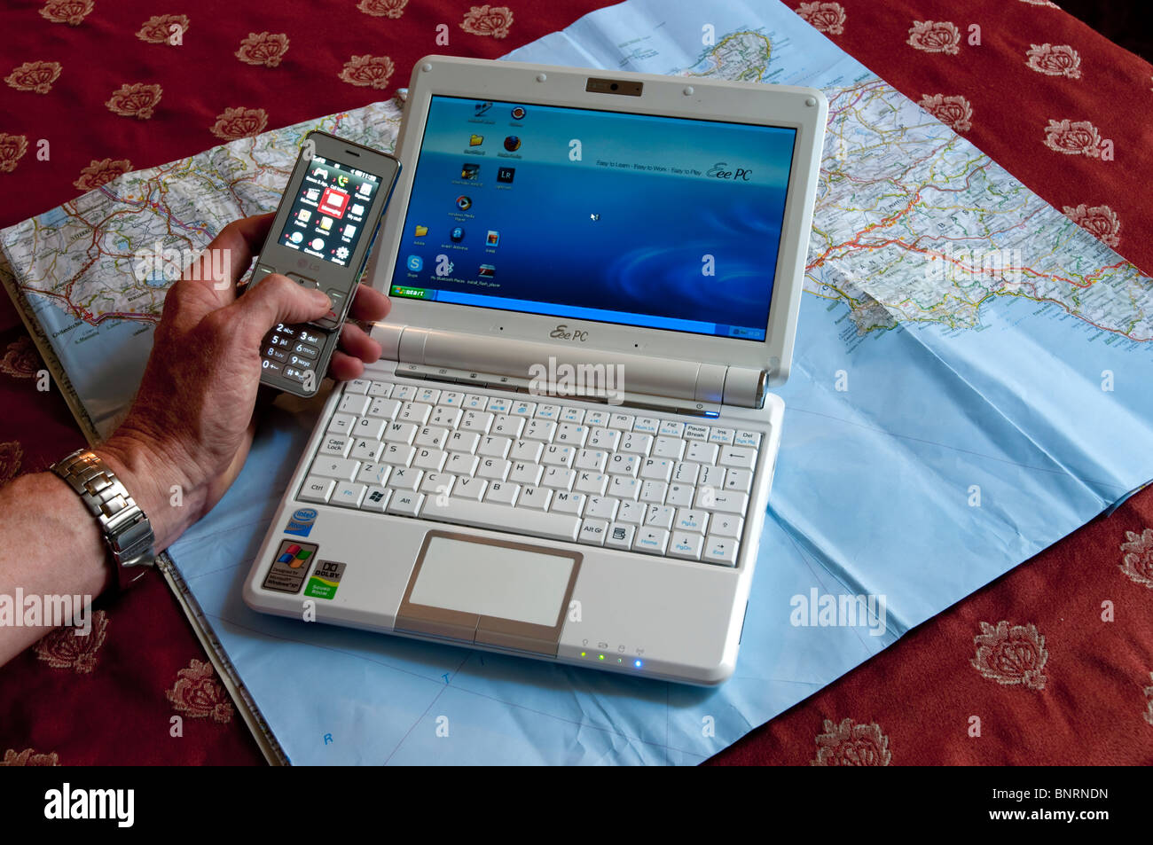 mobile device netbook and phone Stock Photo - Alamy