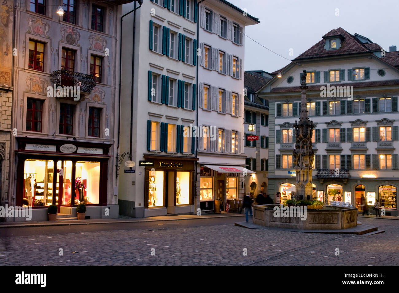 Europe, Switzerland, Lucerne old city streets dusk Stock Photo - Alamy