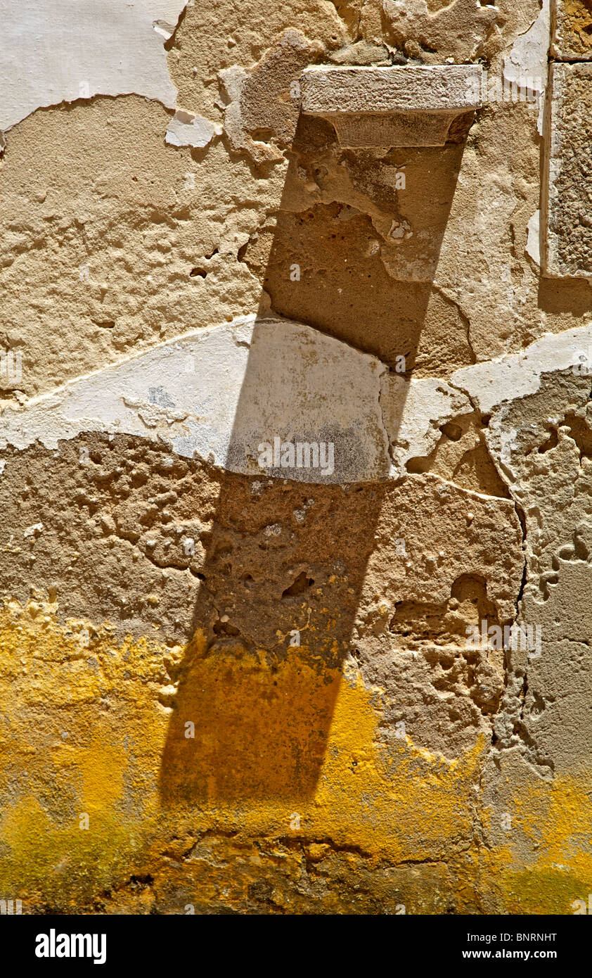 Wall in Ruin with a Strong Shadow Casted from a Plant Shelf Stock Photo ...