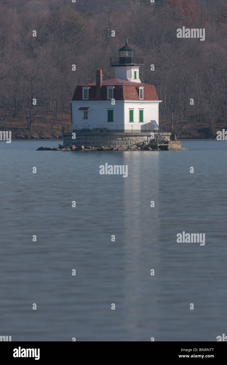 The Esopus Meadows Lighthouse on the Hudson River near Port Ewen, New ...