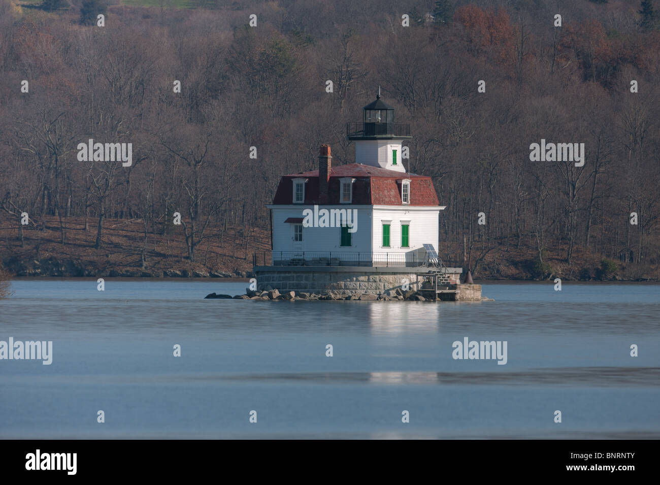 The Esopus Meadows Lighthouse on the Hudson River near Port Ewen, New ...