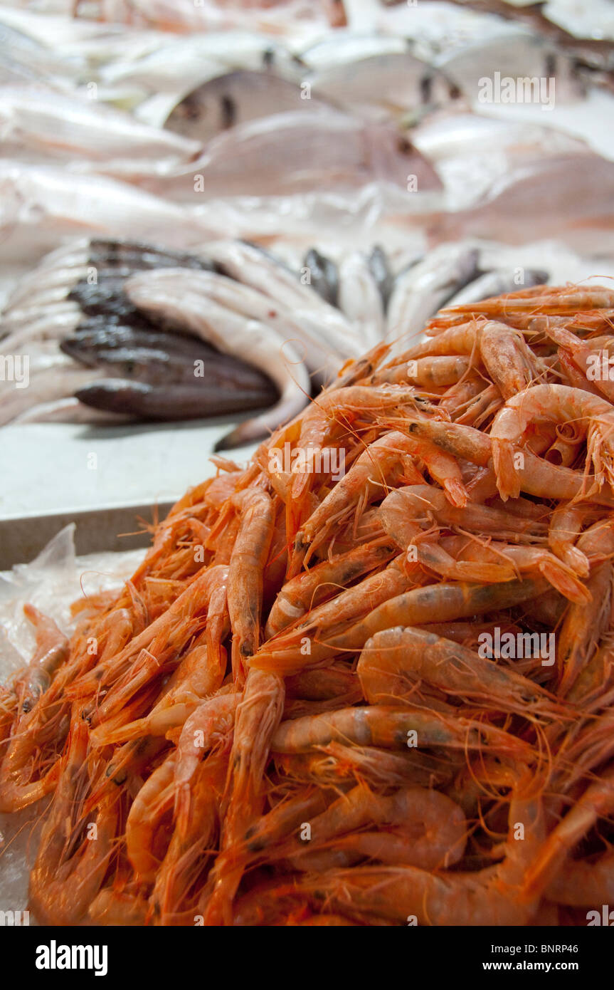 Africa, Morocco, Casablanca. Central market (aka Olive Market), fresh ...