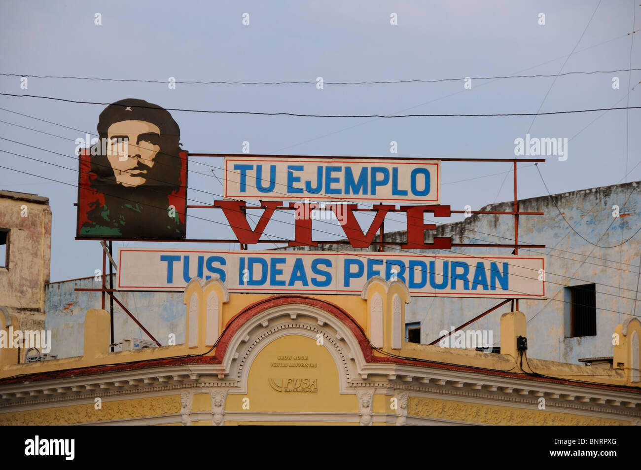 Communist propaganda with Che Guevara image in Cienfuegos, cuba. Che ...