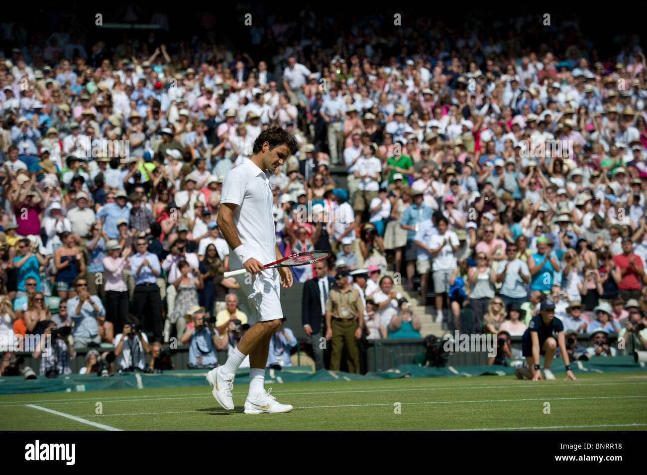 June 30 2010: Roger Federer losing to Tomas Berdych. Wimbledon ...