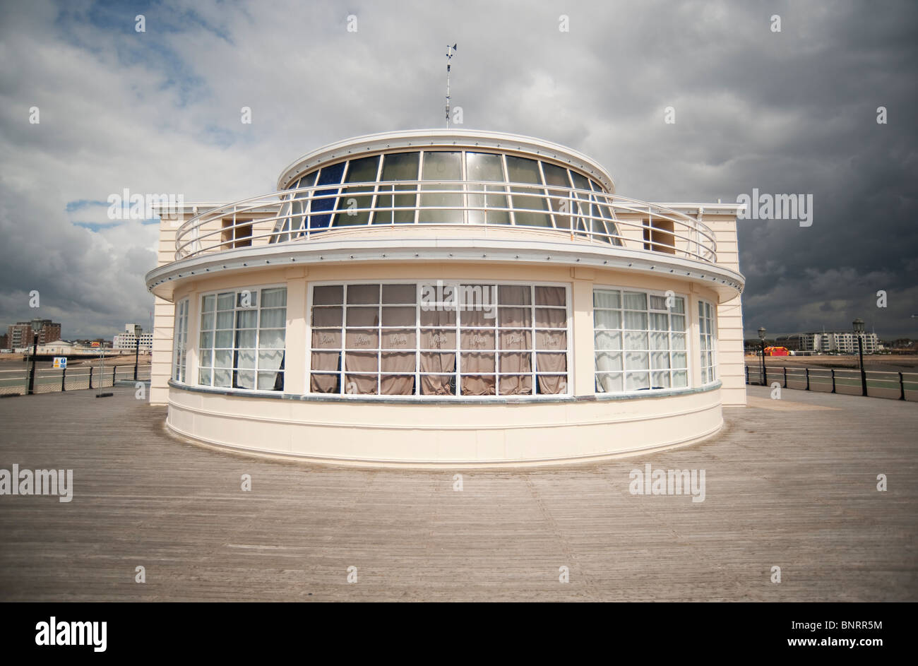 Worthing Pier Art Deco Building, West Sussex, UK Stock Photo - Alamy