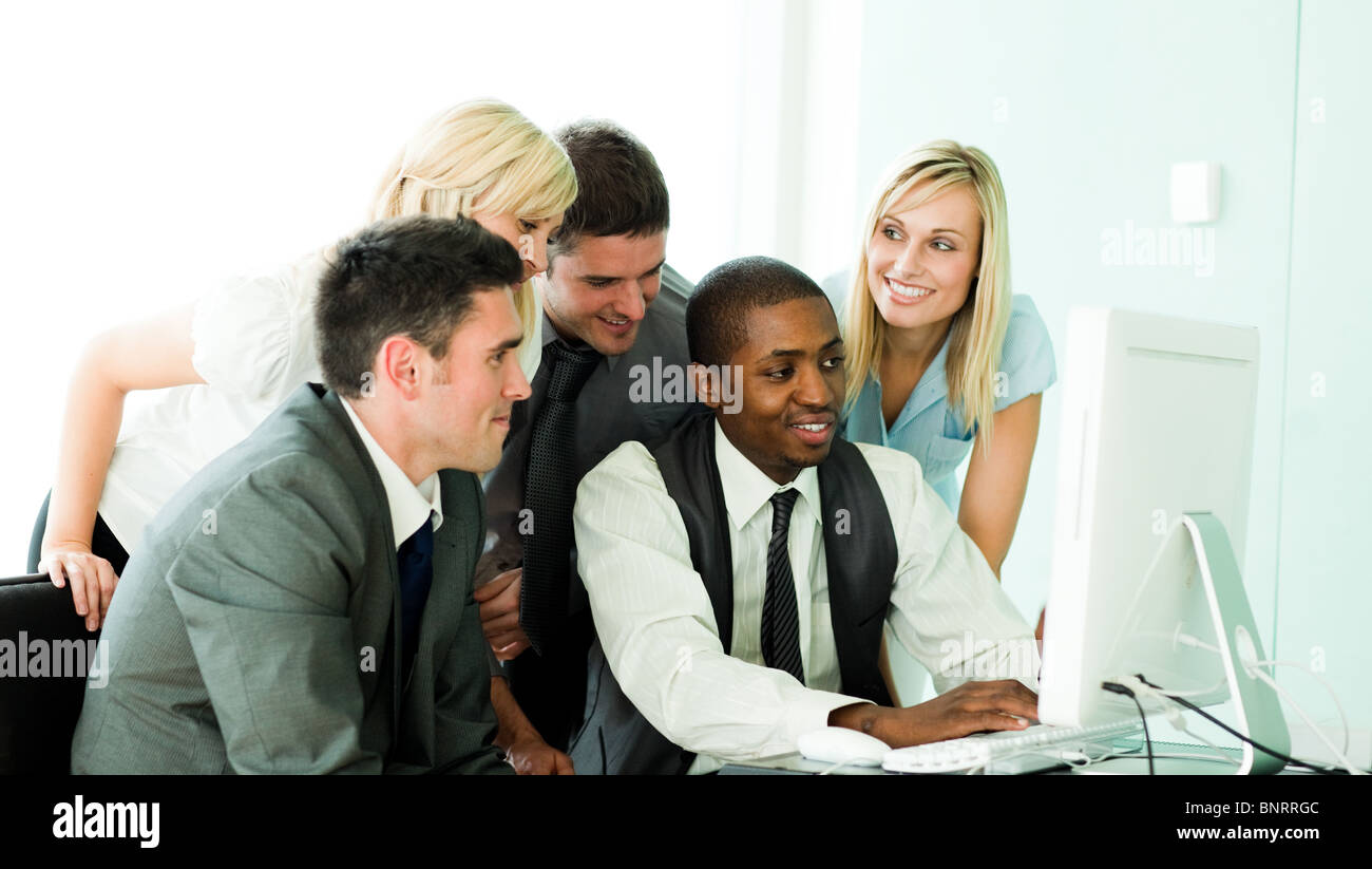 Group of people working together Stock Photo - Alamy