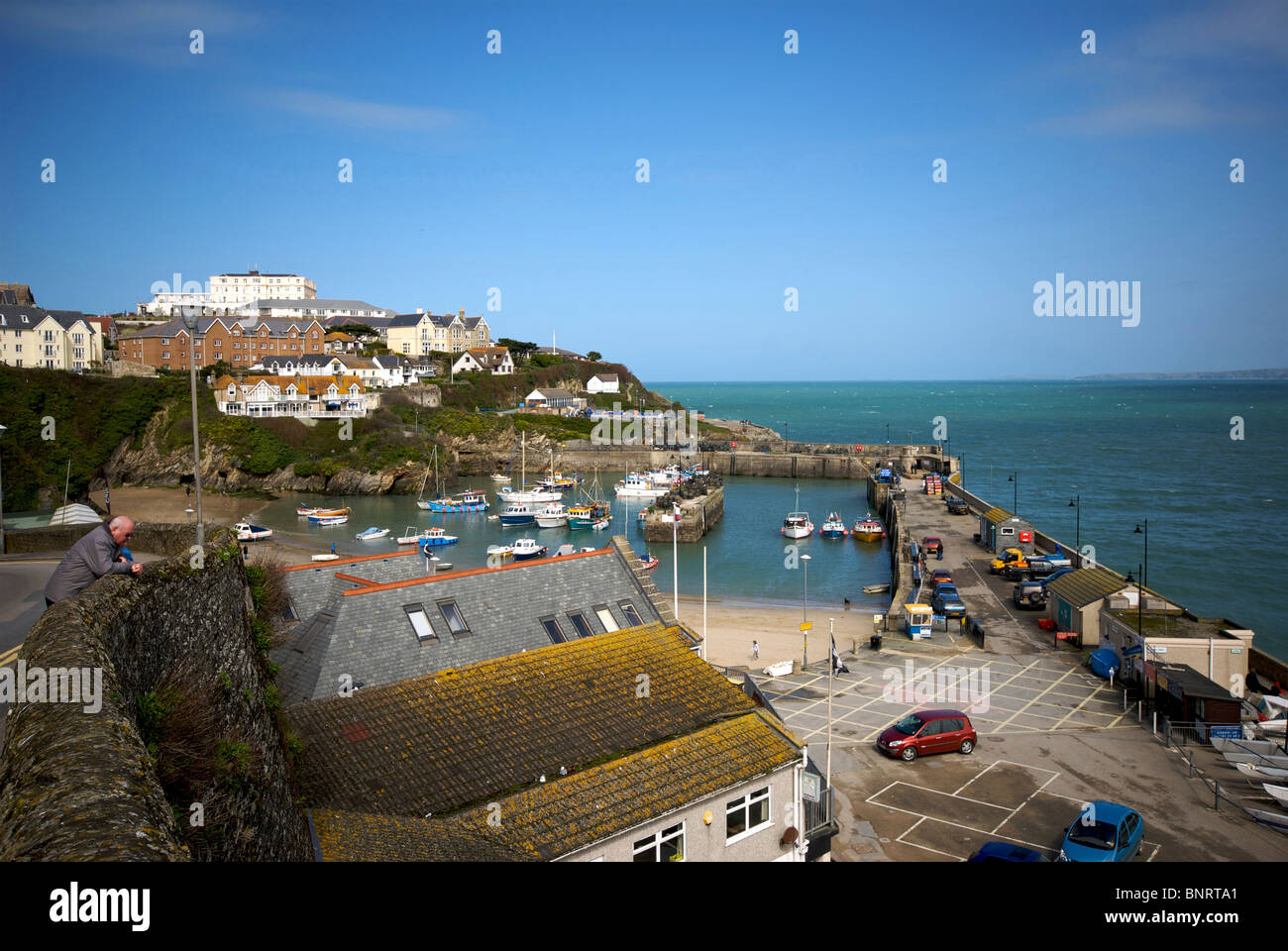 Newquay Cornwall UK Harbour Harbor Beach Quay Stock Photo - Alamy