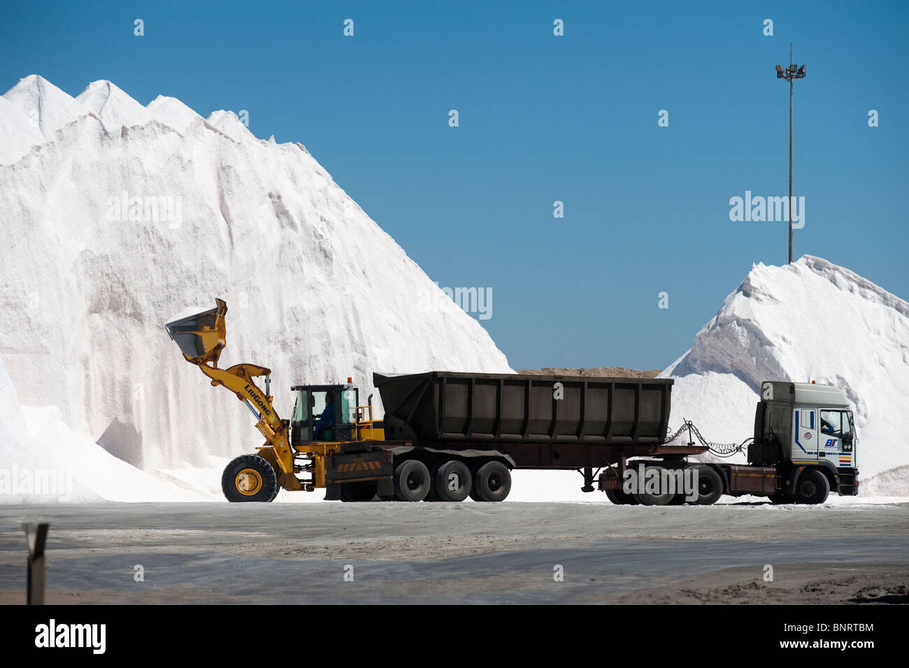 Salt works at Walvisbaai Namibia Stock Photo - Alamy