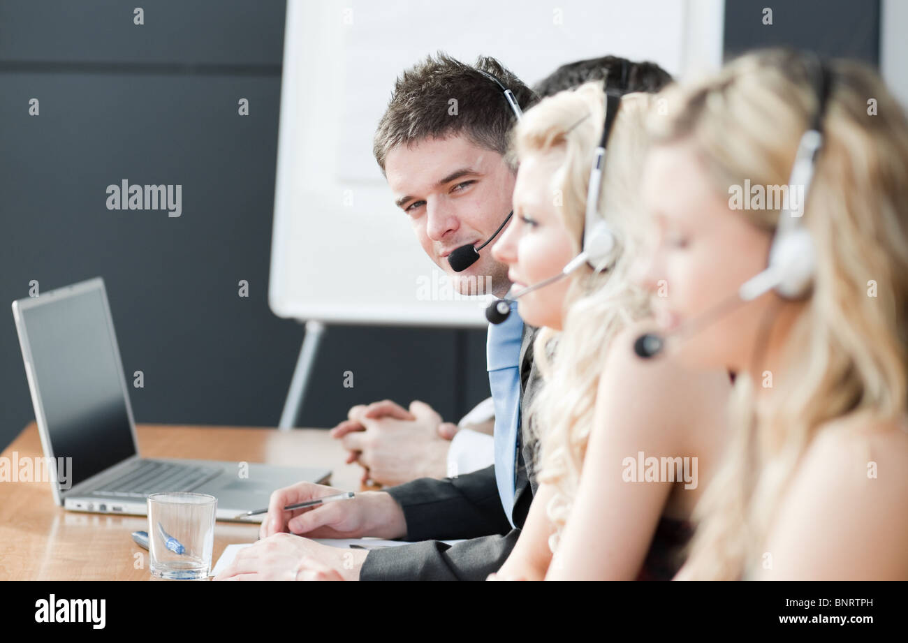 Business team in a call center Stock Photo - Alamy