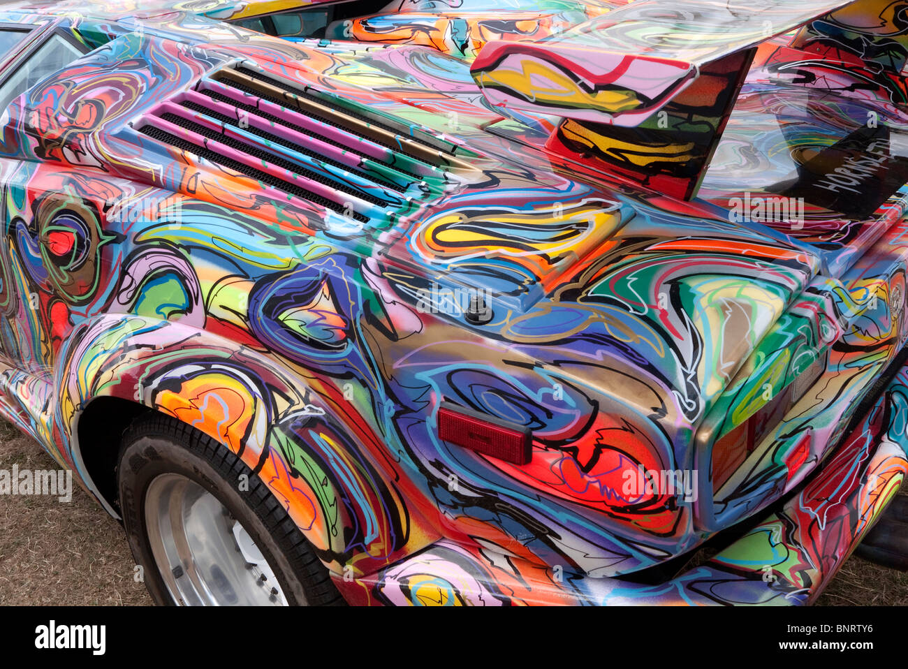 Lamborghini Countach art car at Silverstone Classic race meeting UK ...