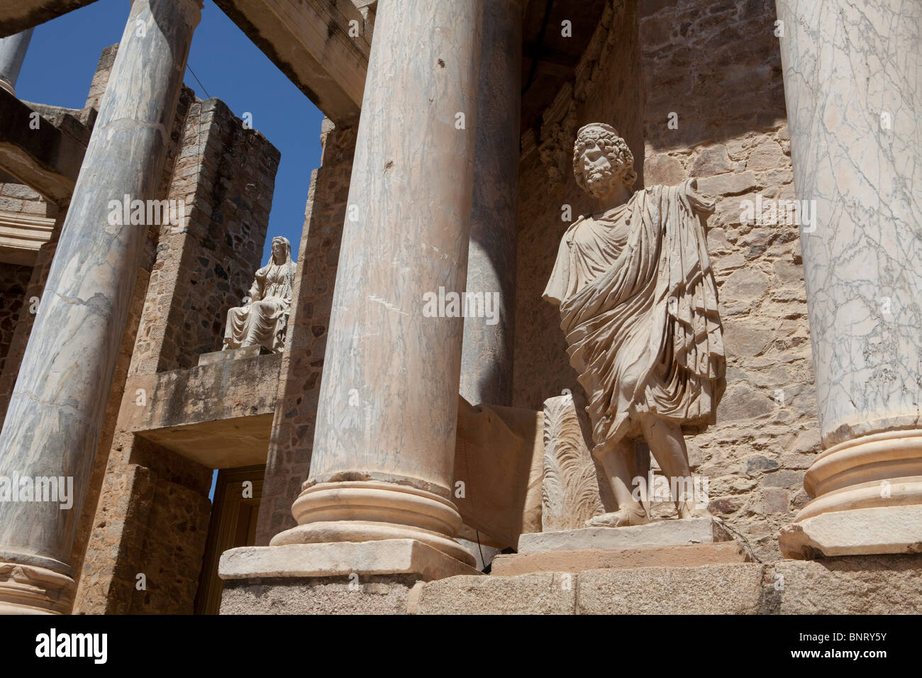 Stage of the Roman theater of Mérida Stock Photo - Alamy