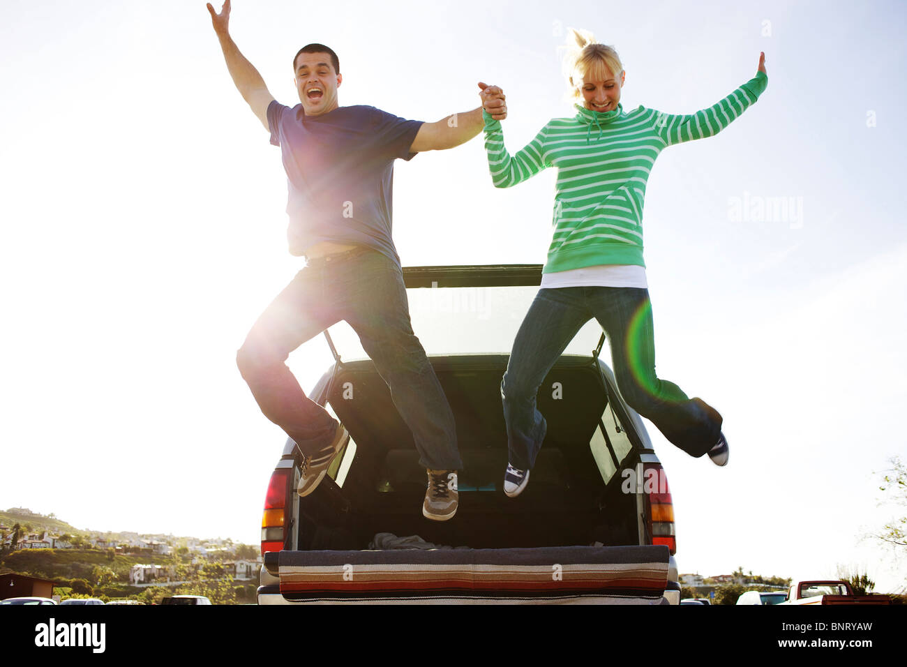 Jumping from a car hi-res stock photography and images - Alamy