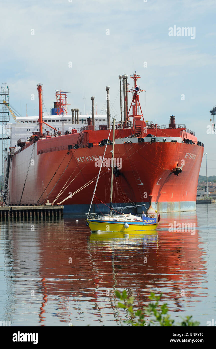 Methania a LNG Tanker ship alongside in the Port of Southampton The ...