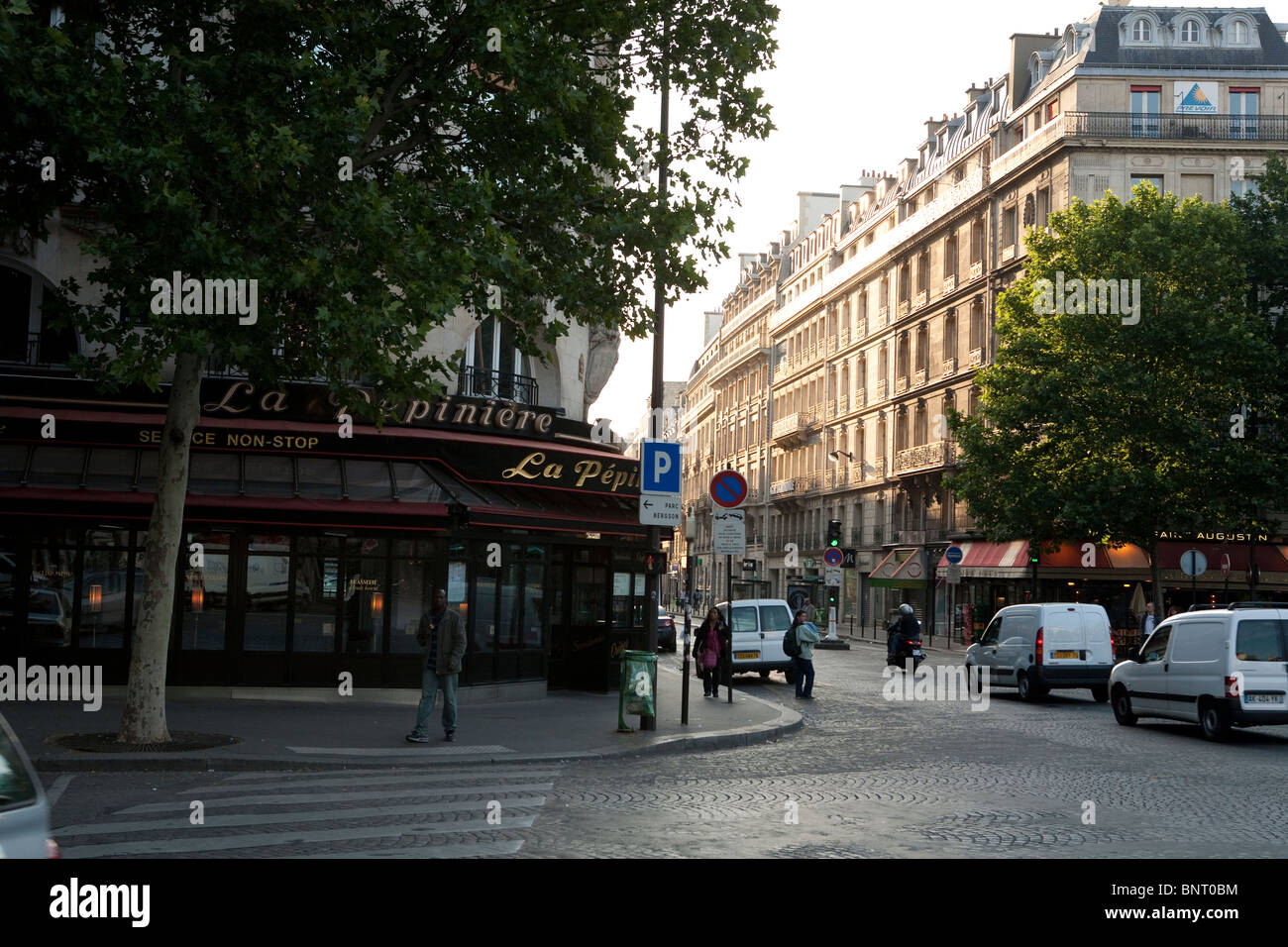 paris early morning street scene of Paris Place St Augustin Stock Photo ...